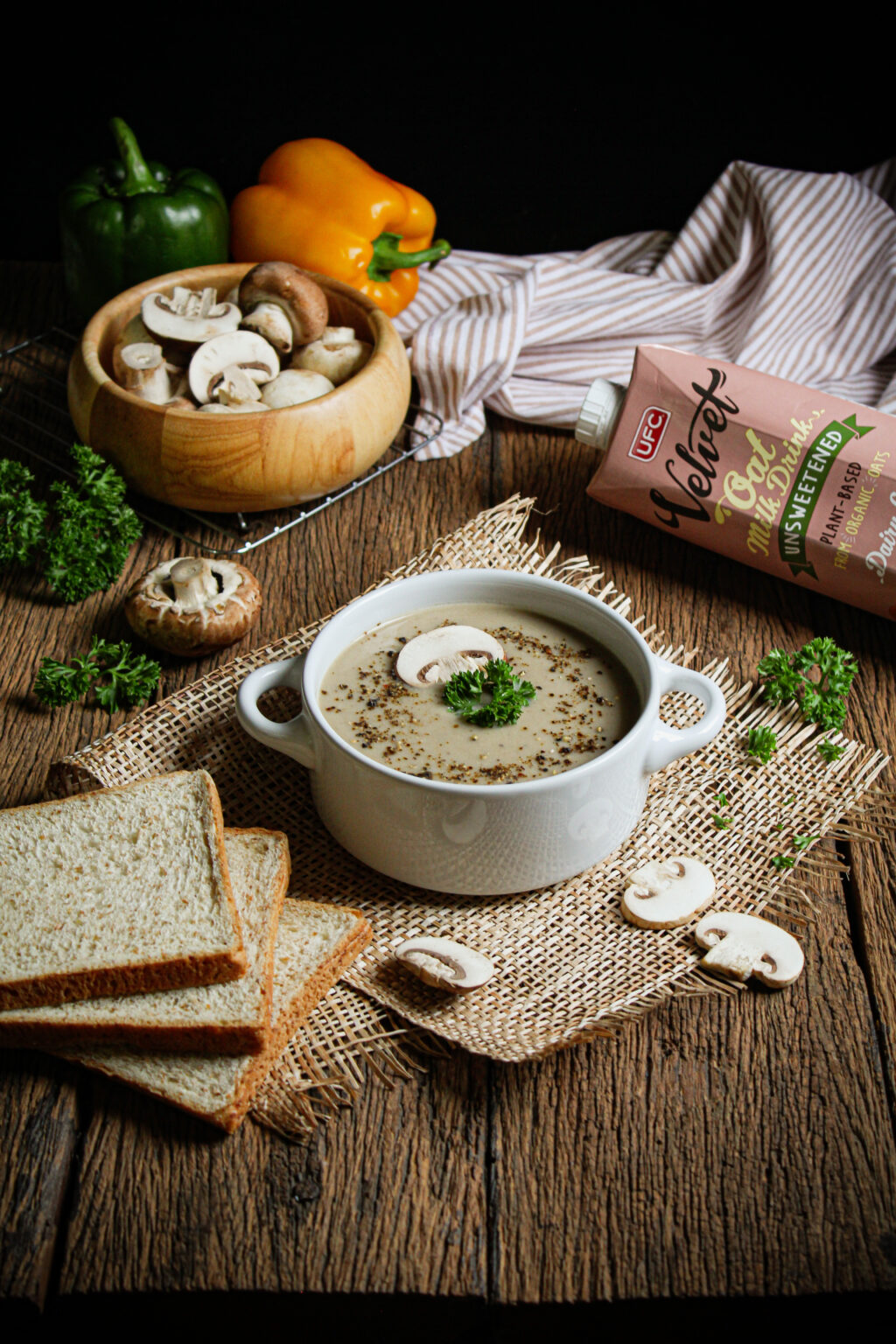 Vegan Mushroom Soup - UFC REFRESH COCONUT WATER