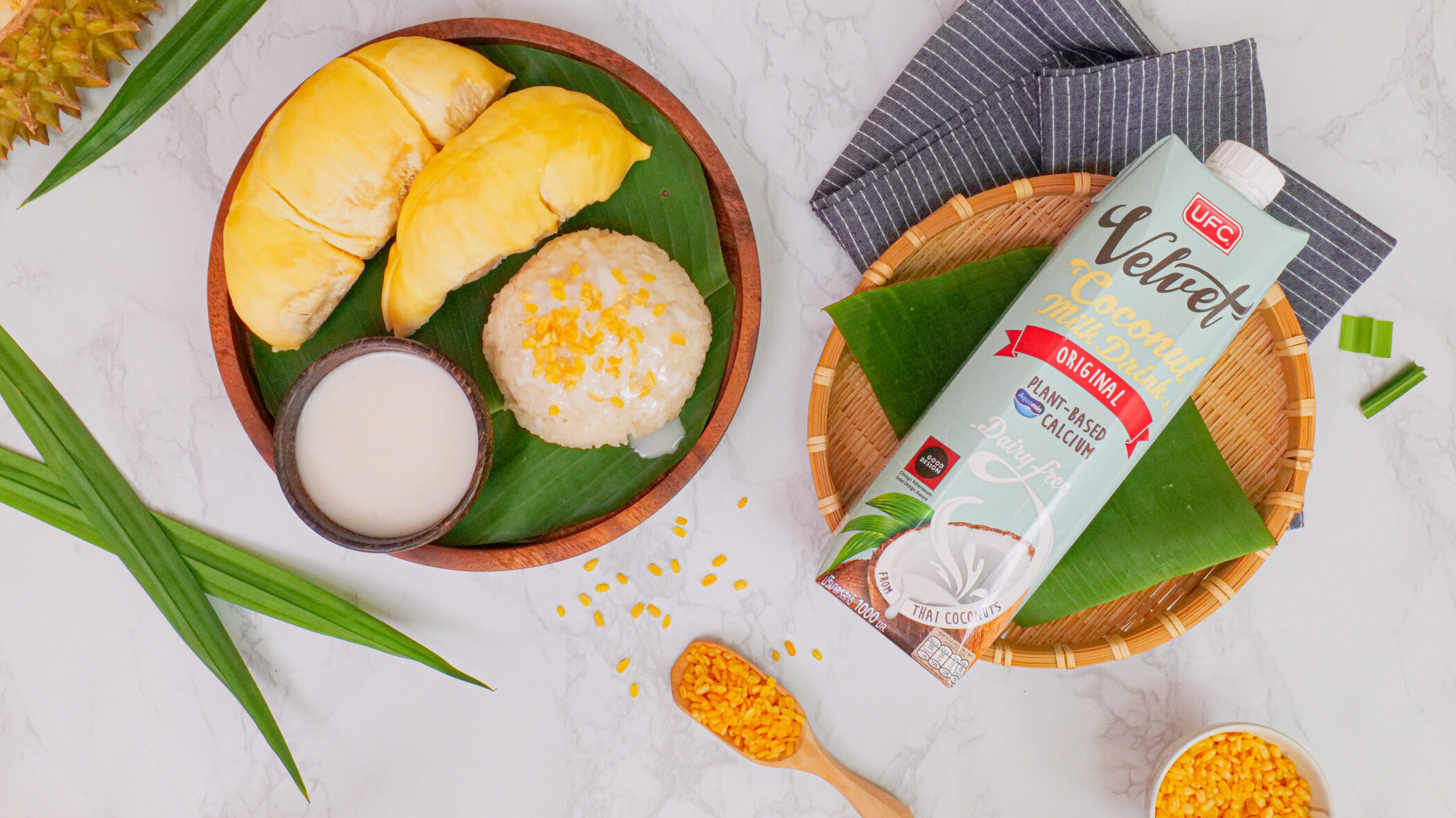 Authentic Thai Sticky Rice with Durian - UFC REFRESH COCONUT WATER