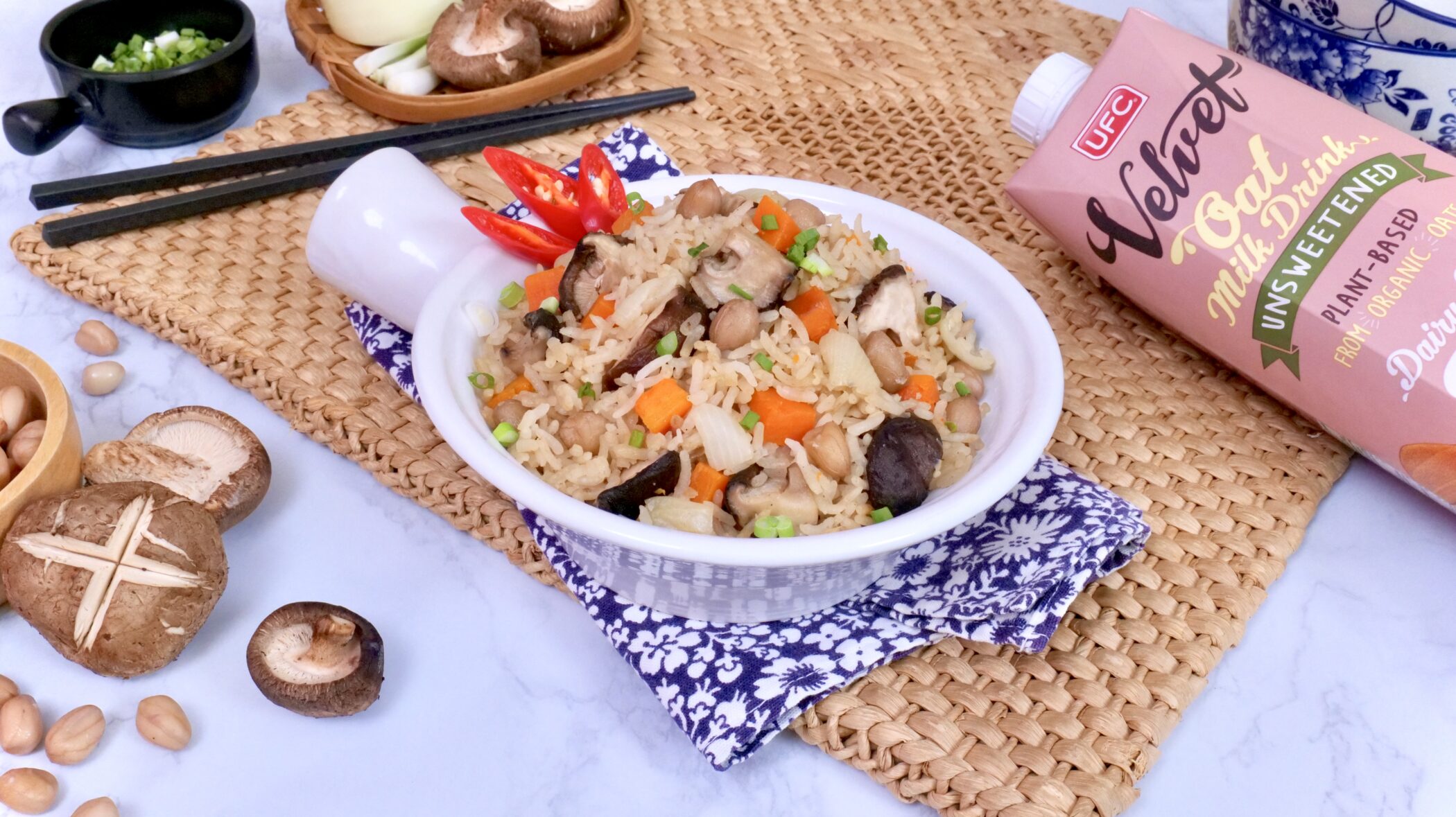Roasted Shiitake Rice Bowl - UFC REFRESH COCONUT WATER