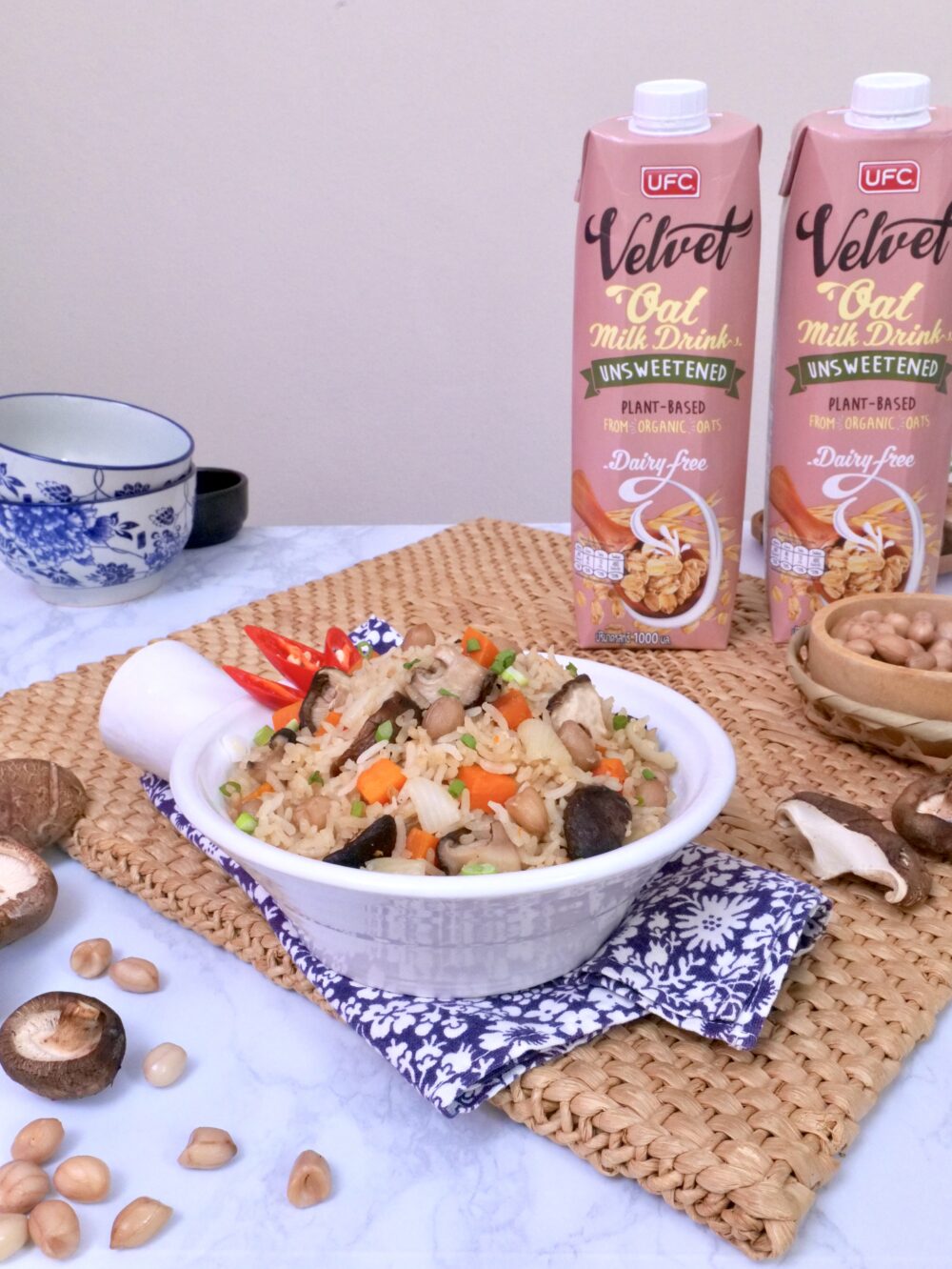 Roasted Shiitake Rice Bowl - UFC REFRESH COCONUT WATER