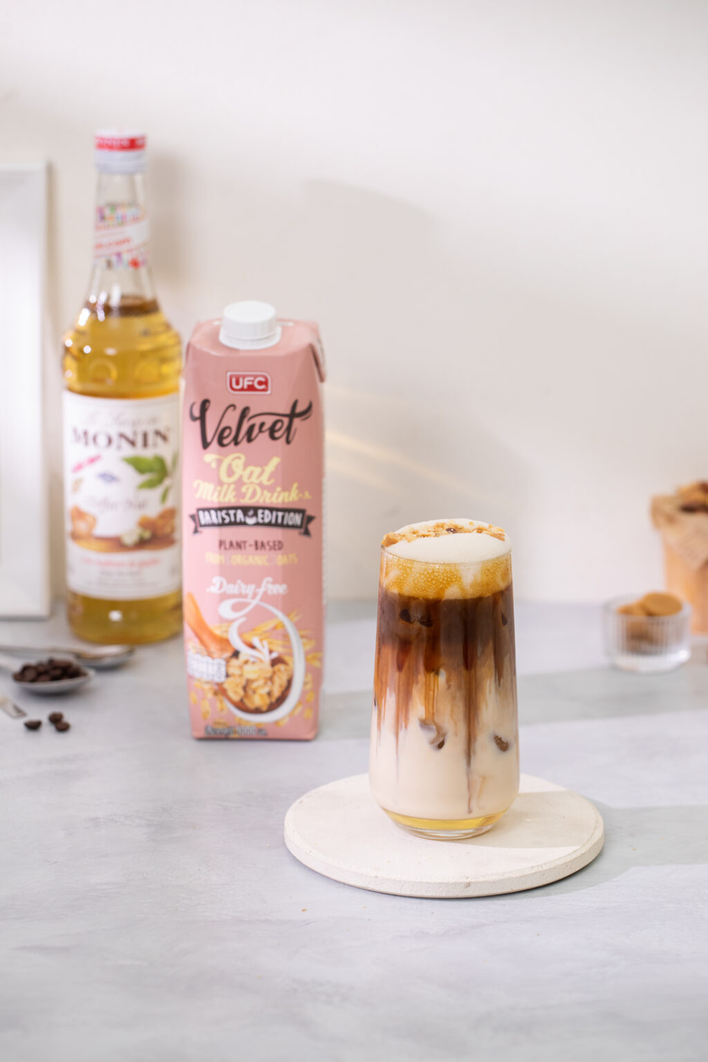 Toffee Nut Caramel Iced Latte - UFC REFRESH COCONUT WATER